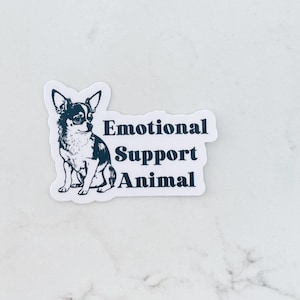 Emotional Support Animal Dog Sticker |dog Lover| Chihuahua Lover| Water ...