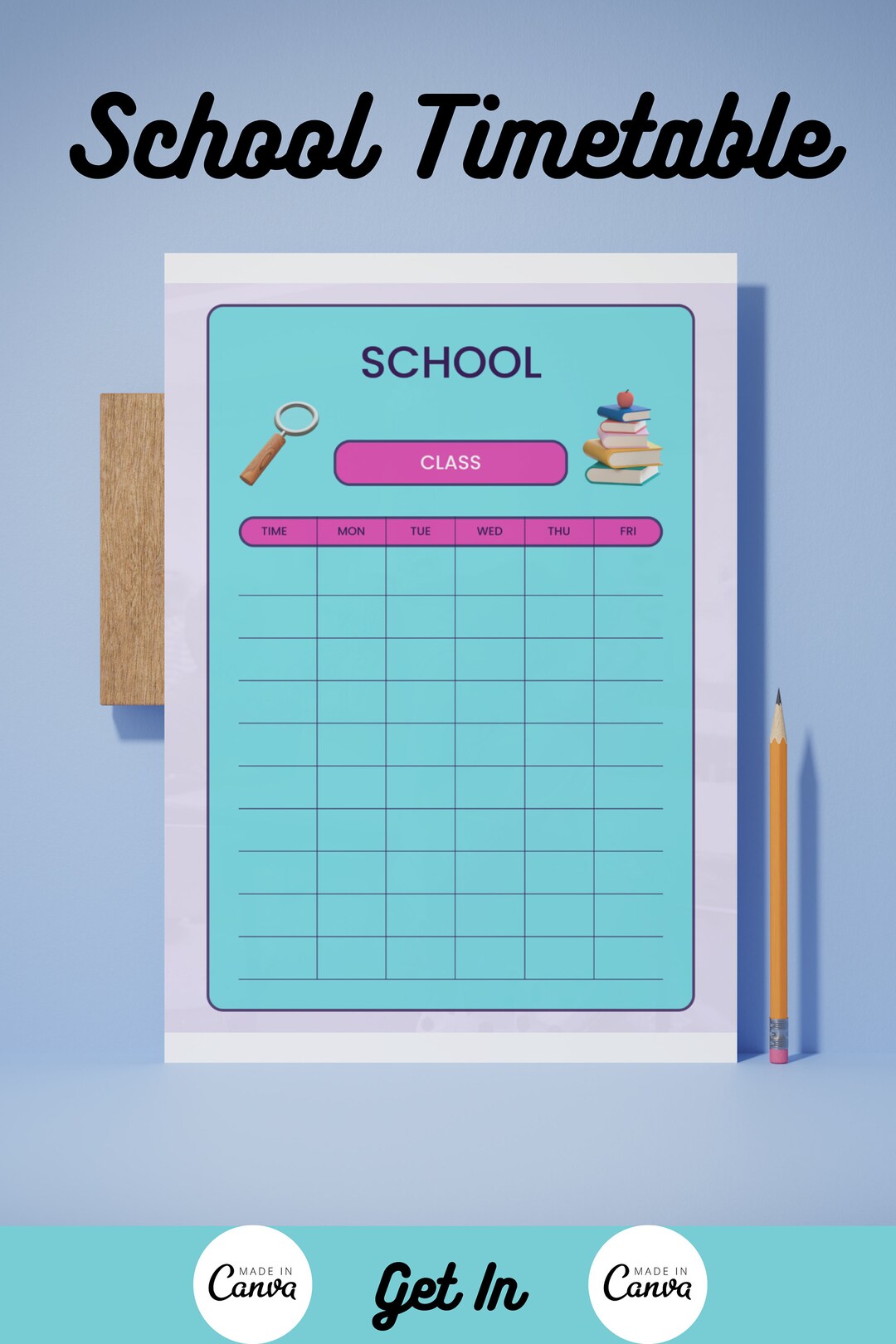 Simple Design School Timetable - Etsy