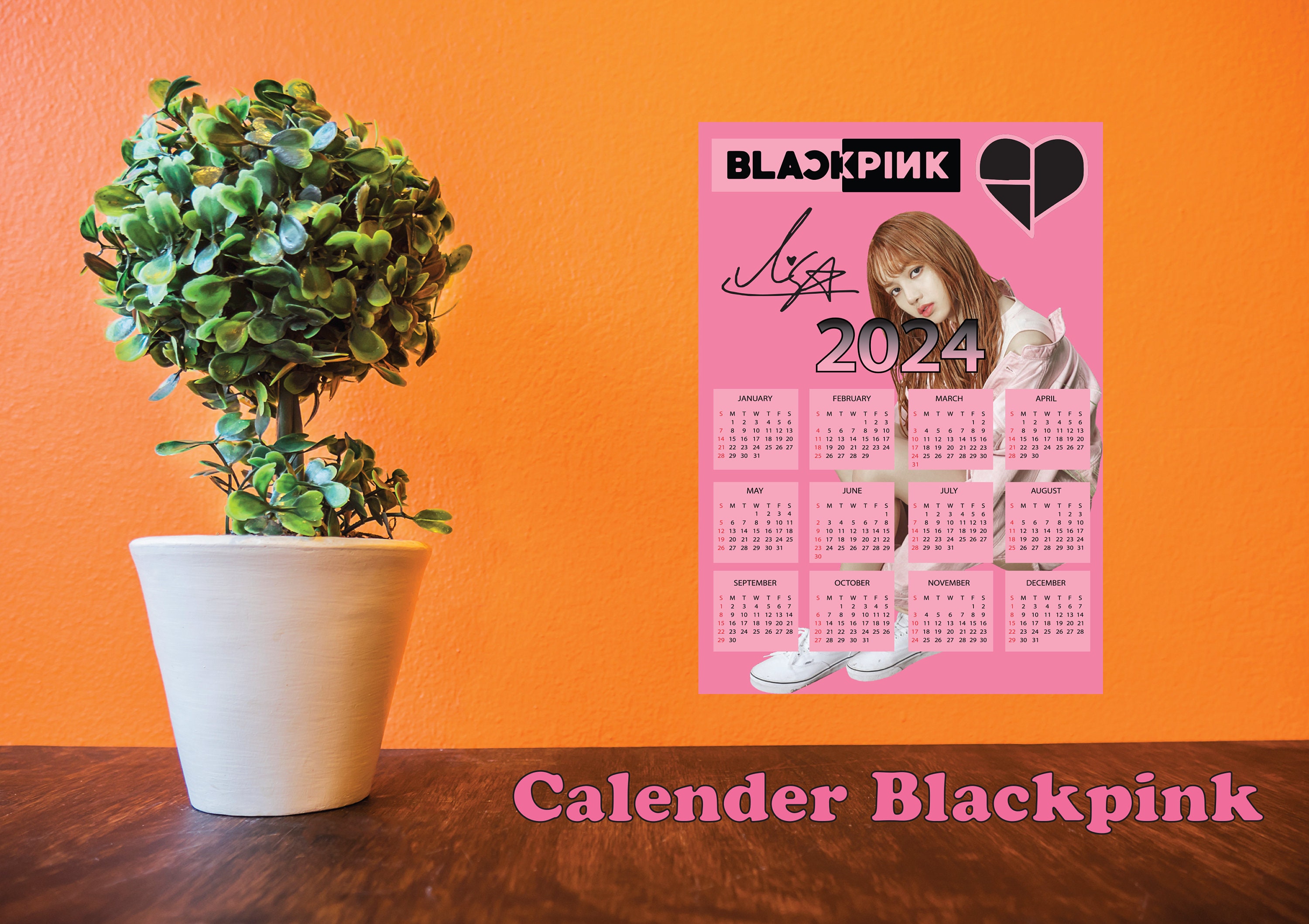 Blackpink Lisa Calendar 2024 fan Made - Etsy