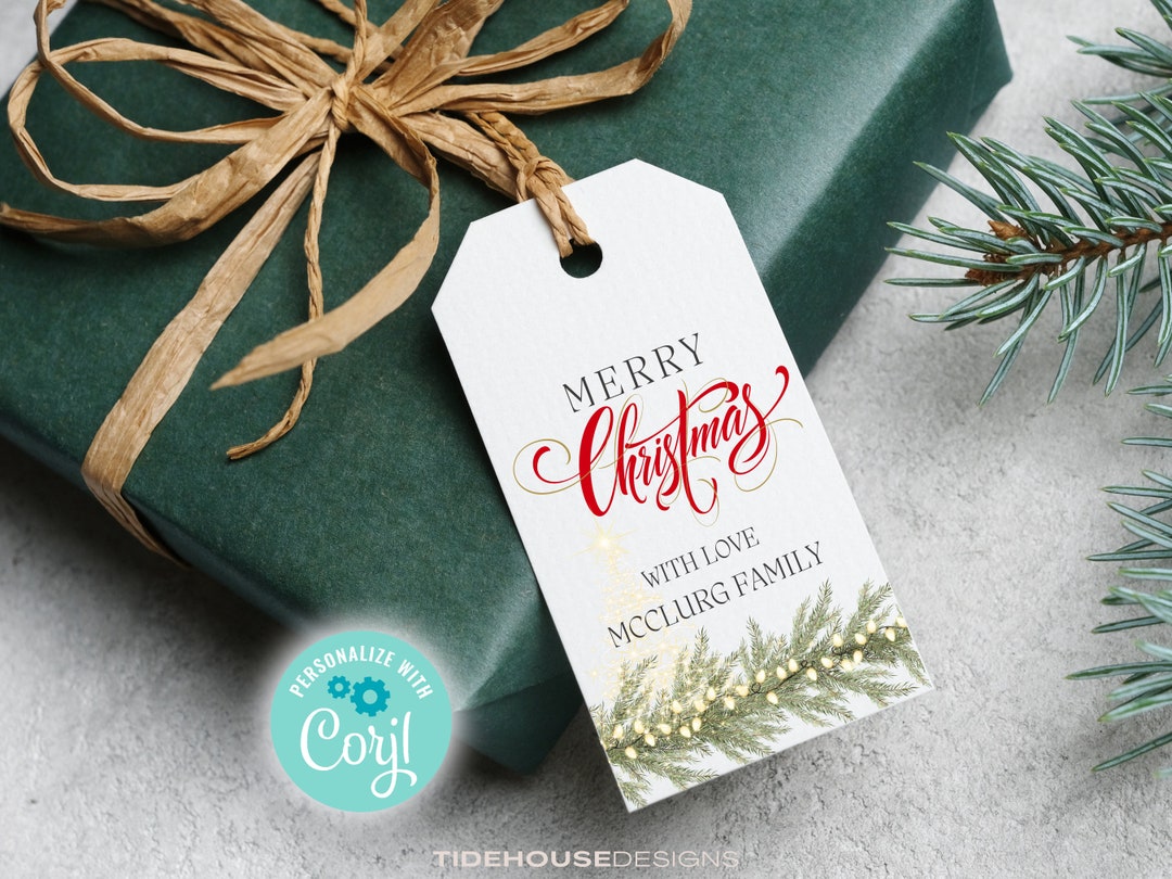 Christmas Gift Tag Printable, Printable Merry Christmas Gift Tag ...