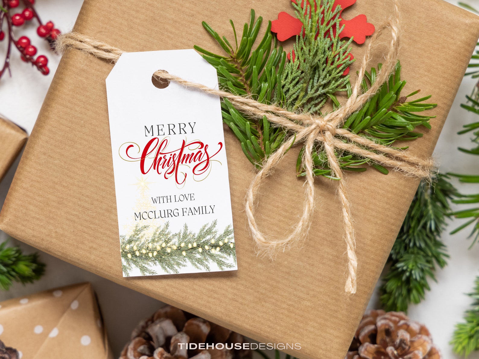 Christmas Gift Tag Printable, Printable Merry Christmas Gift Tag ...