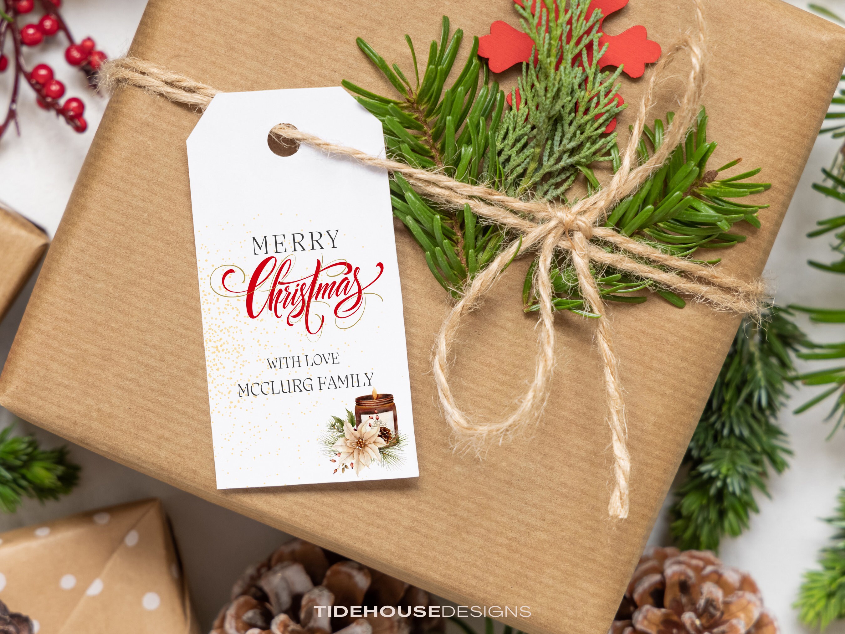 Christmas Gift Tag Printable, Printable Merry Christmas Gift Tag ...