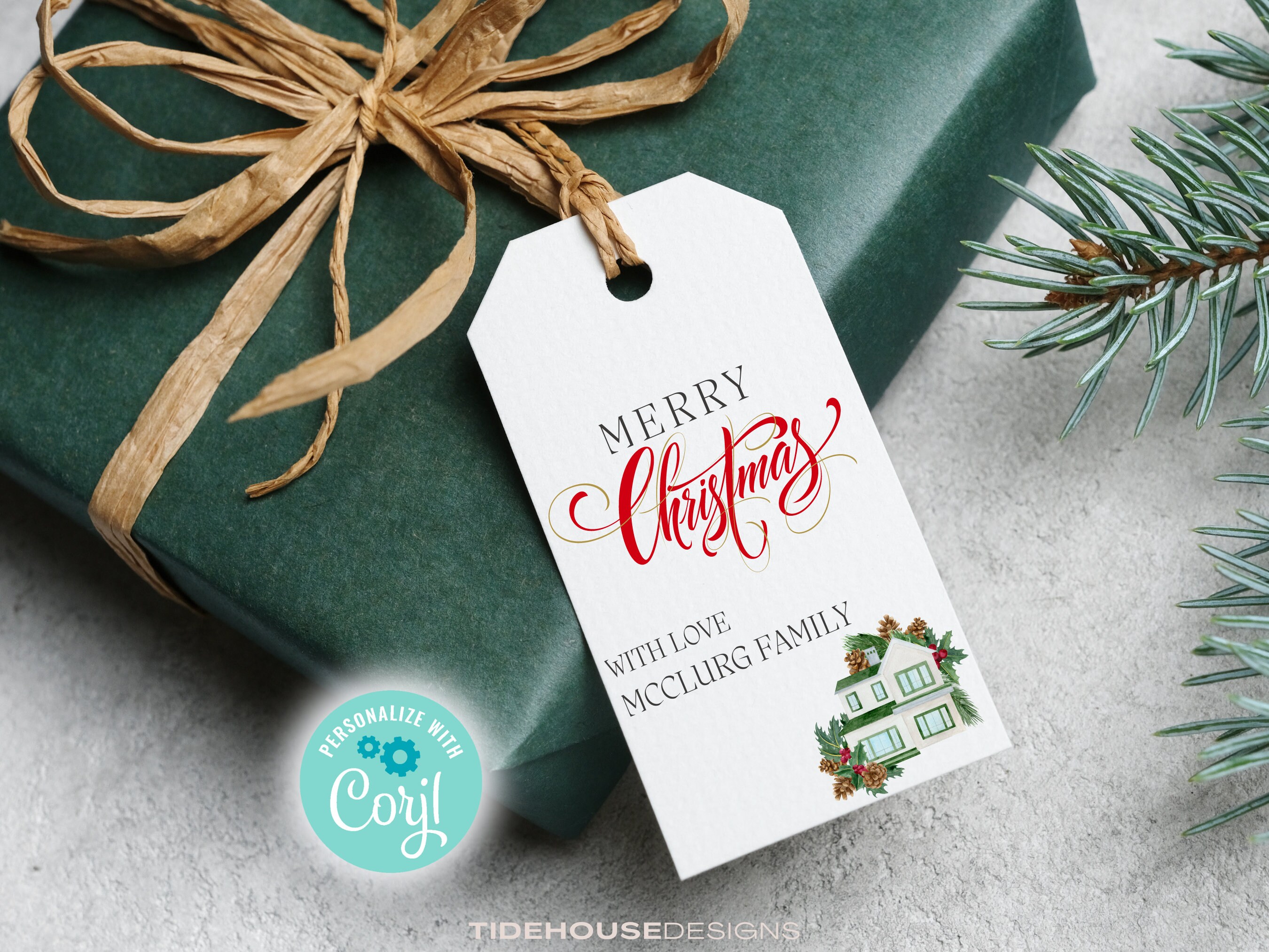 Christmas Gift Tag Printable, Printable Merry Christmas Gift Tag ...