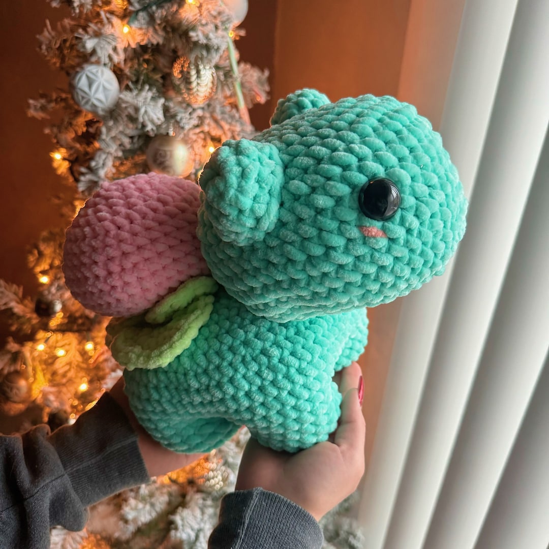 Crochet Strawberry Bulbasaur Plushie Cute Amigurumi (made to Order) - Etsy