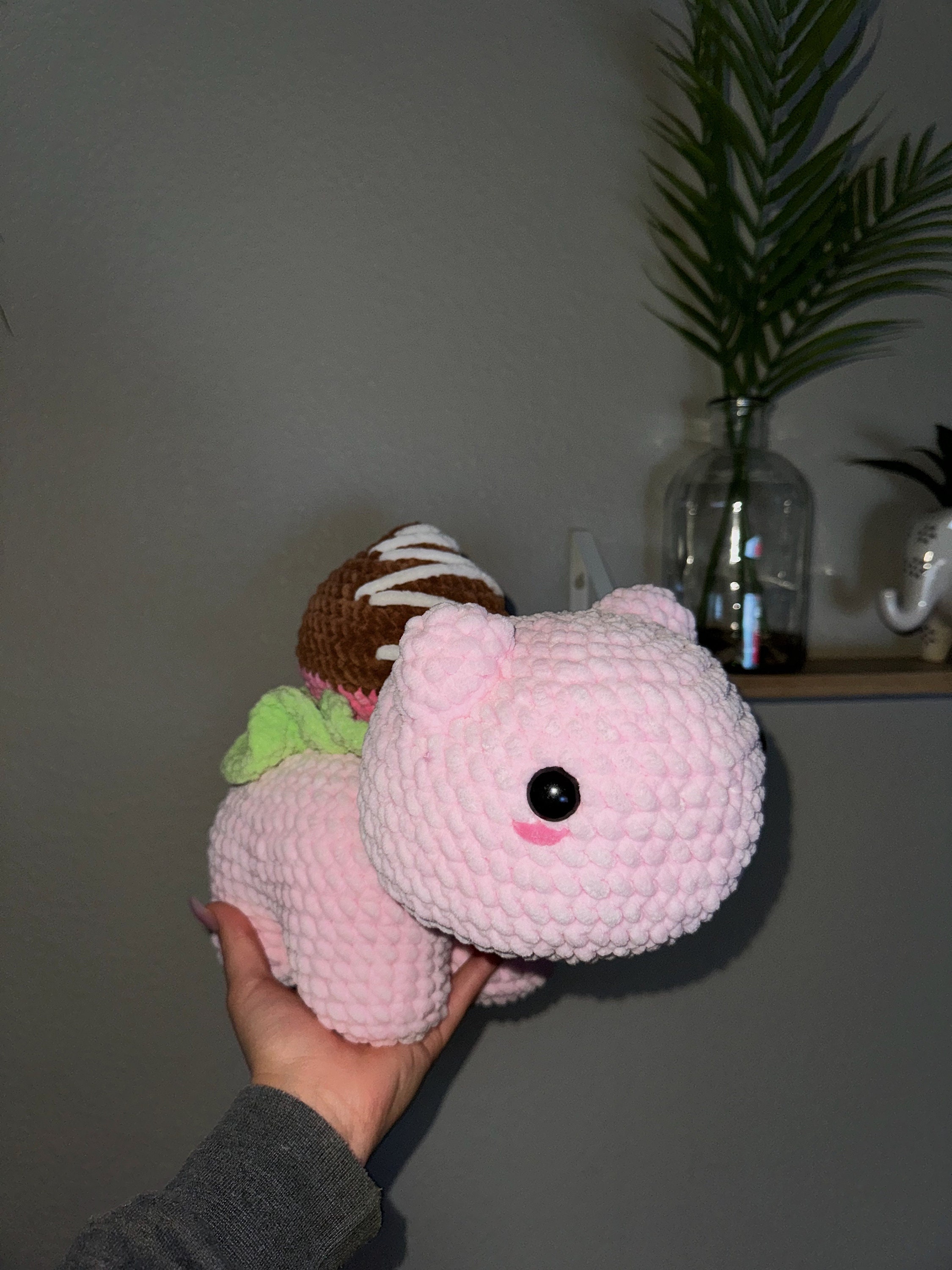Crochet Strawberry Bulbasaur Plushie Cute Amigurumi made to Order - Etsy