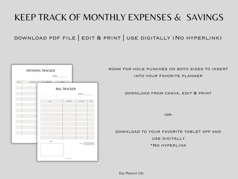 Monthly Budget and Savings Tracker Printable Budget Tracker Budget ...