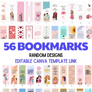 56 Editable Canva Bookmark Templates - Random Designs With Freebies. No ...