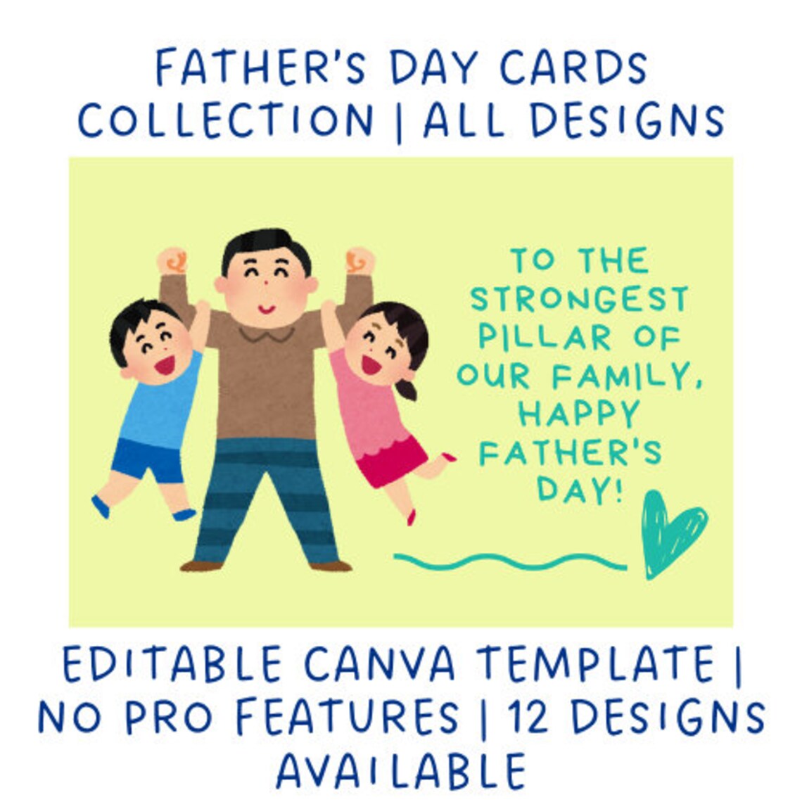 Happy Father's Day Editable and Printable Cards | Fathers Day Card ...