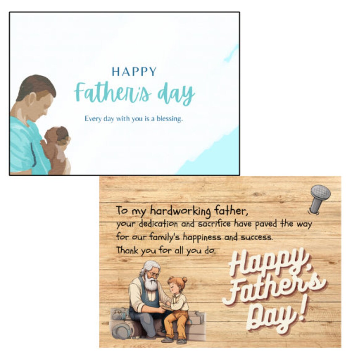 Happy Father's Day Editable and Printable Cards | Fathers Day Card ...