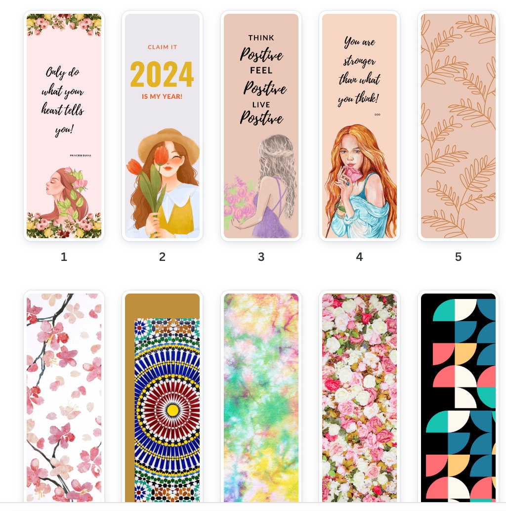 56 Editable Canva Bookmark Templates - Random Designs With Freebies. No ...