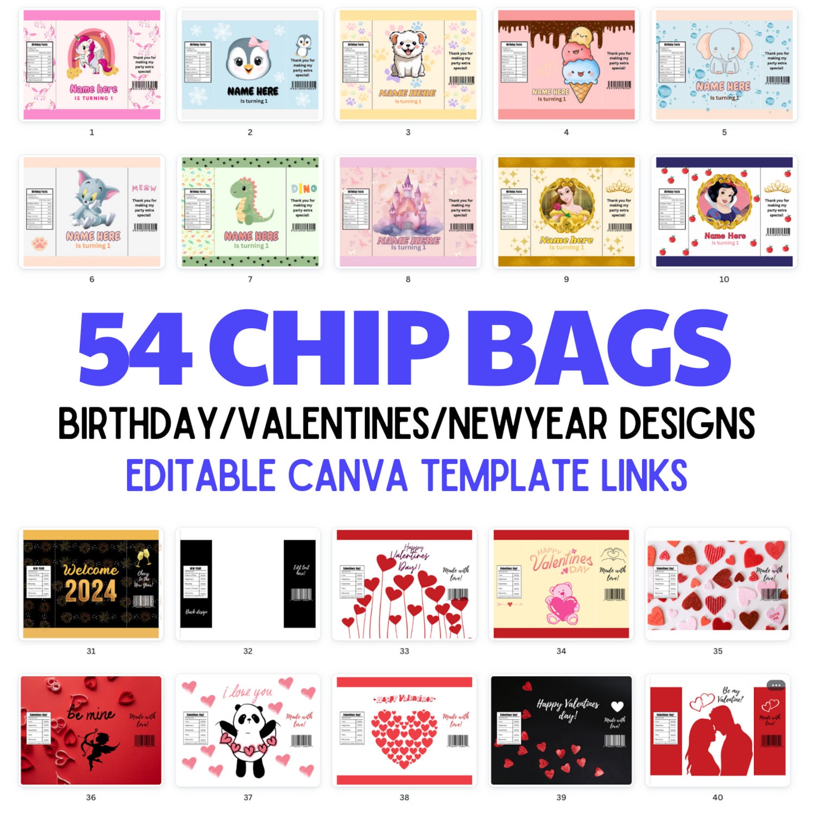 54 Editable Canva Template - Chips Bags (random Designs) With Freebies ...