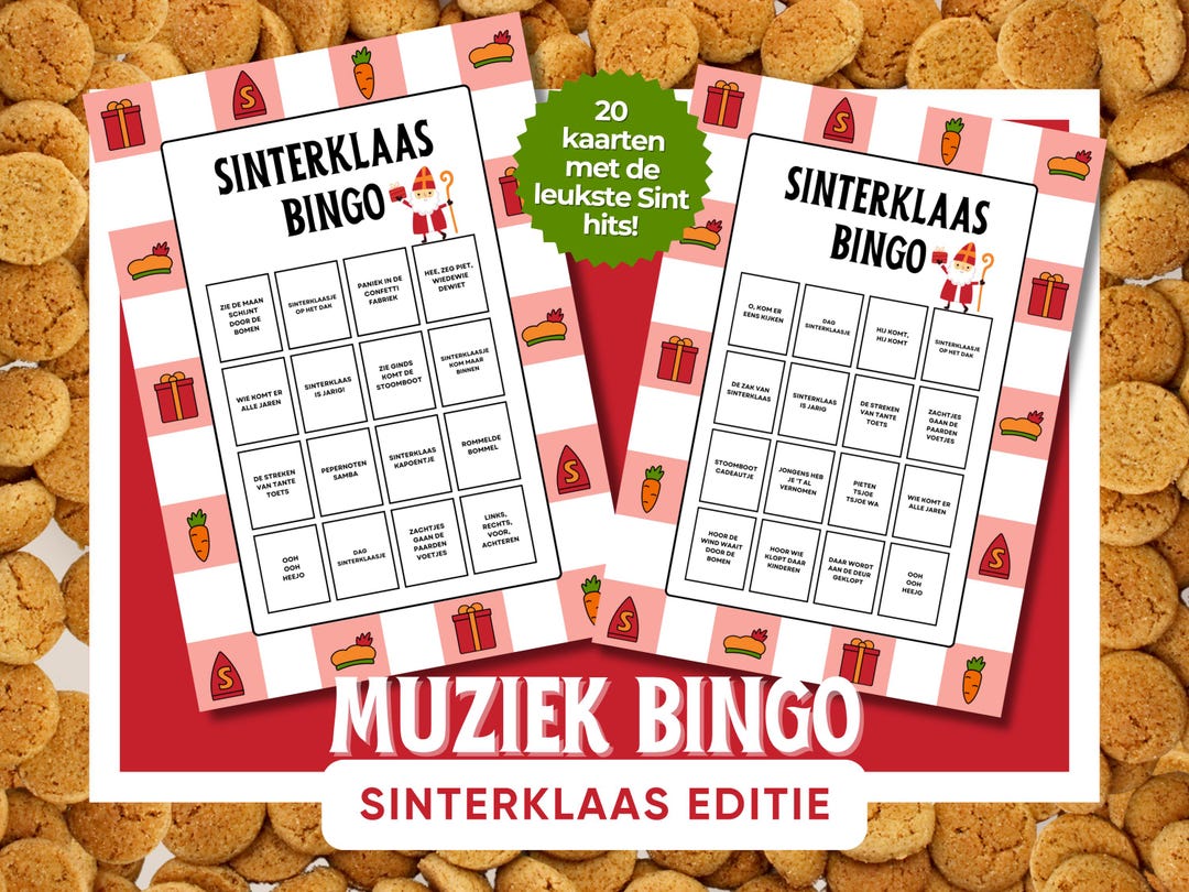 Sinterklaas Bingo, Saint Game, Printable Game for Christmas Eve, Gift ...