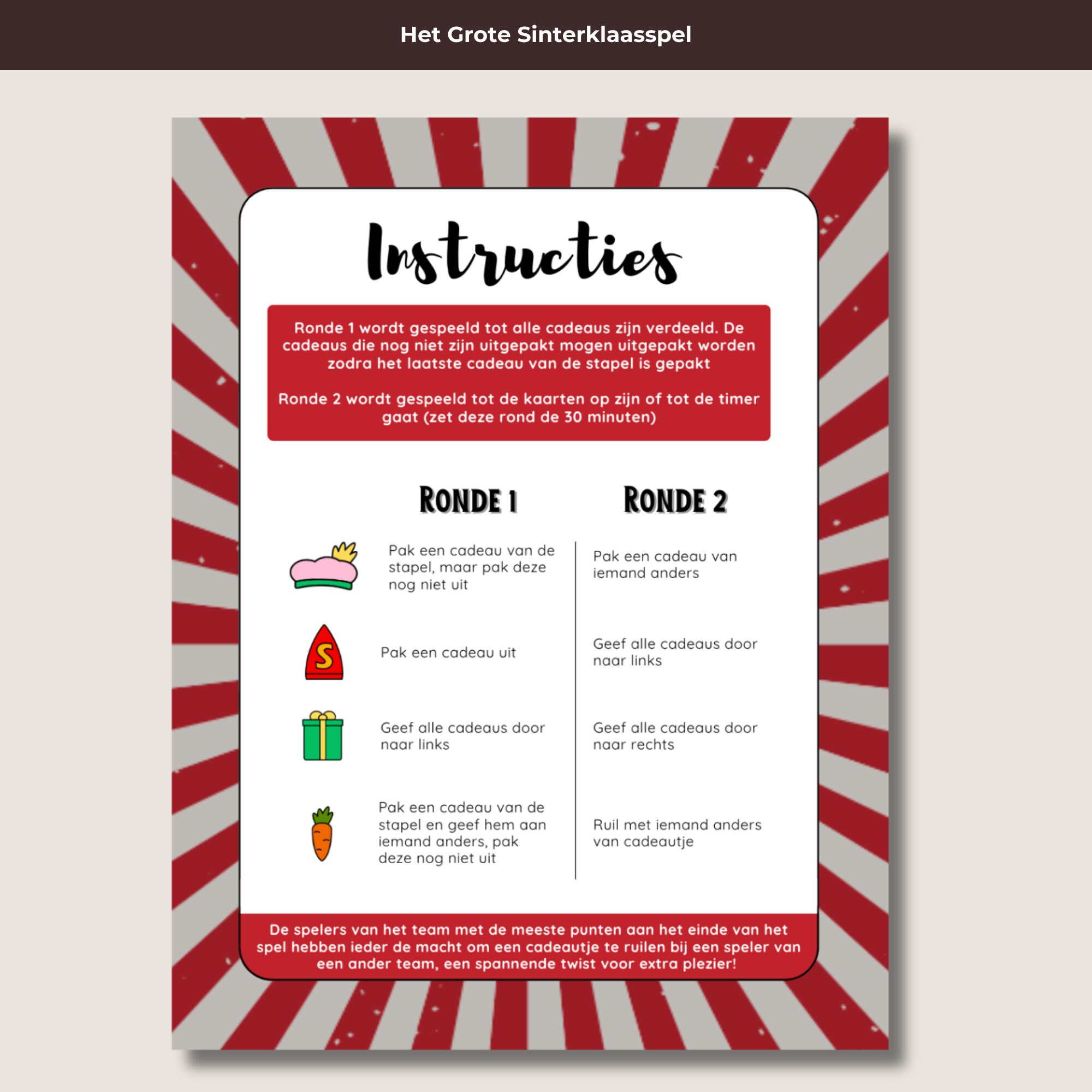 Sinterklaas Game Printable Family Game for Christmas Eve - Etsy