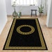 Black and Gold Ancient Greek Wave Rug, Greek Mythology, Modern Rug ...