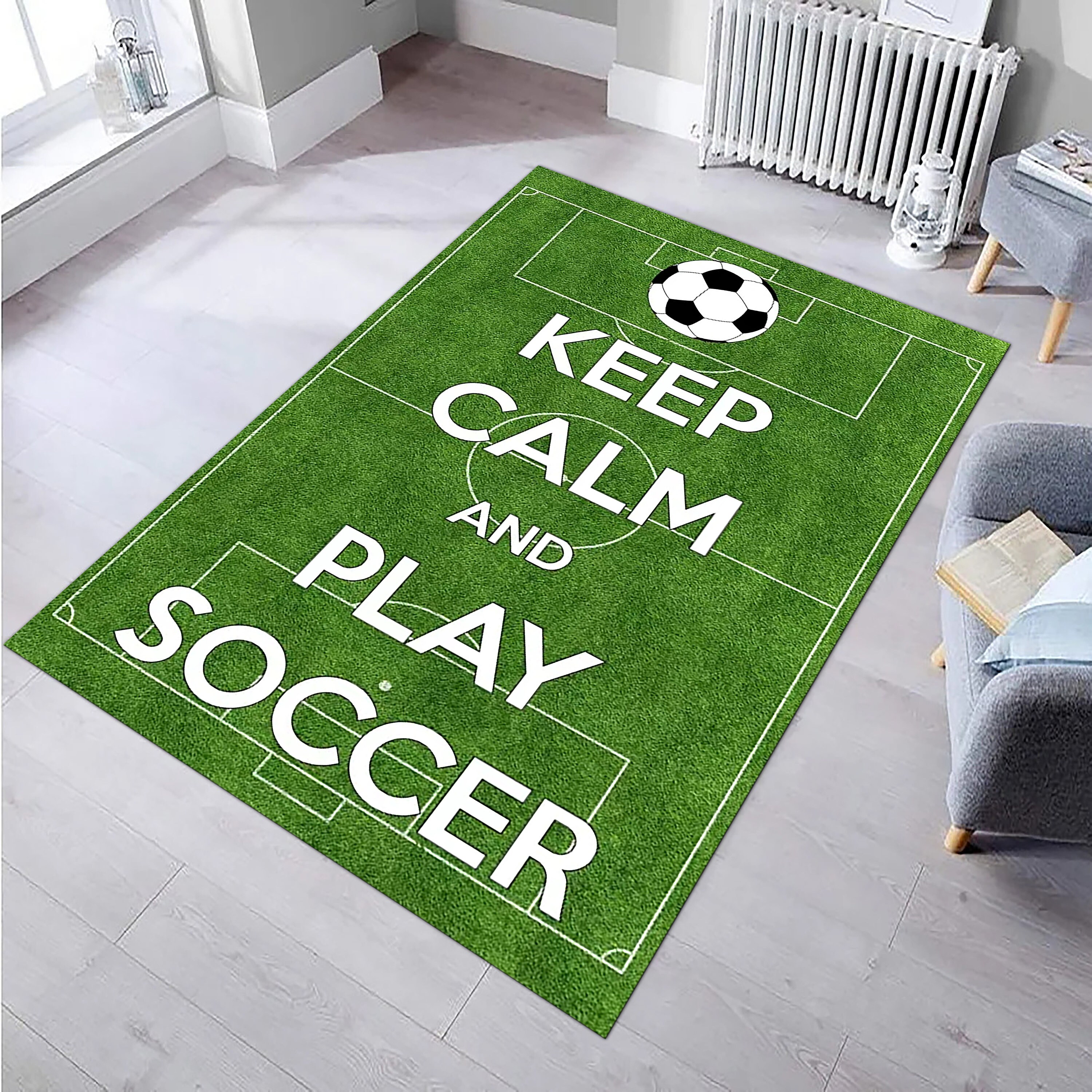 Green Soccer Field Football Field Gridiron Sport Rug Keep - Etsy