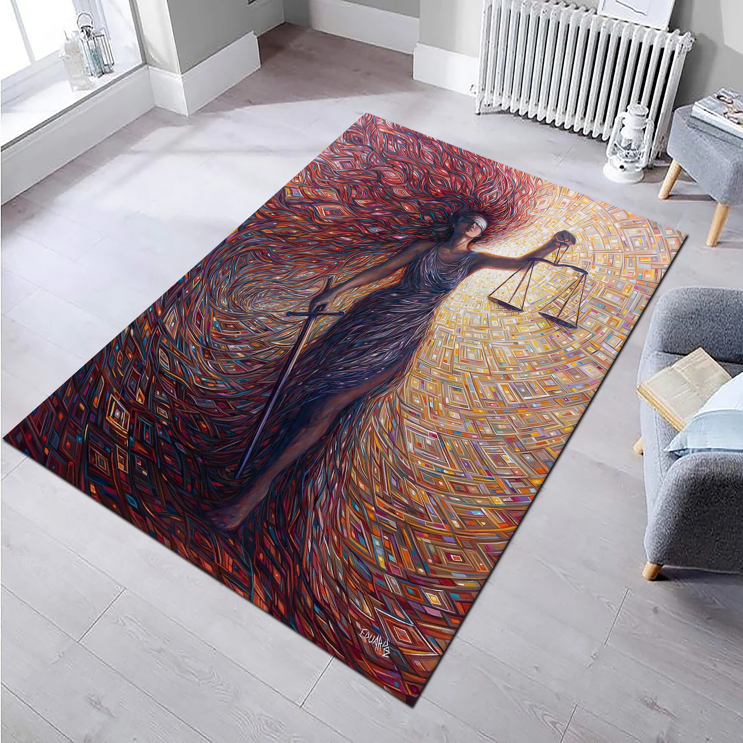 Goddess of Justice Rugs, Goddess Rugs, Woman Rug, Step Rug ...