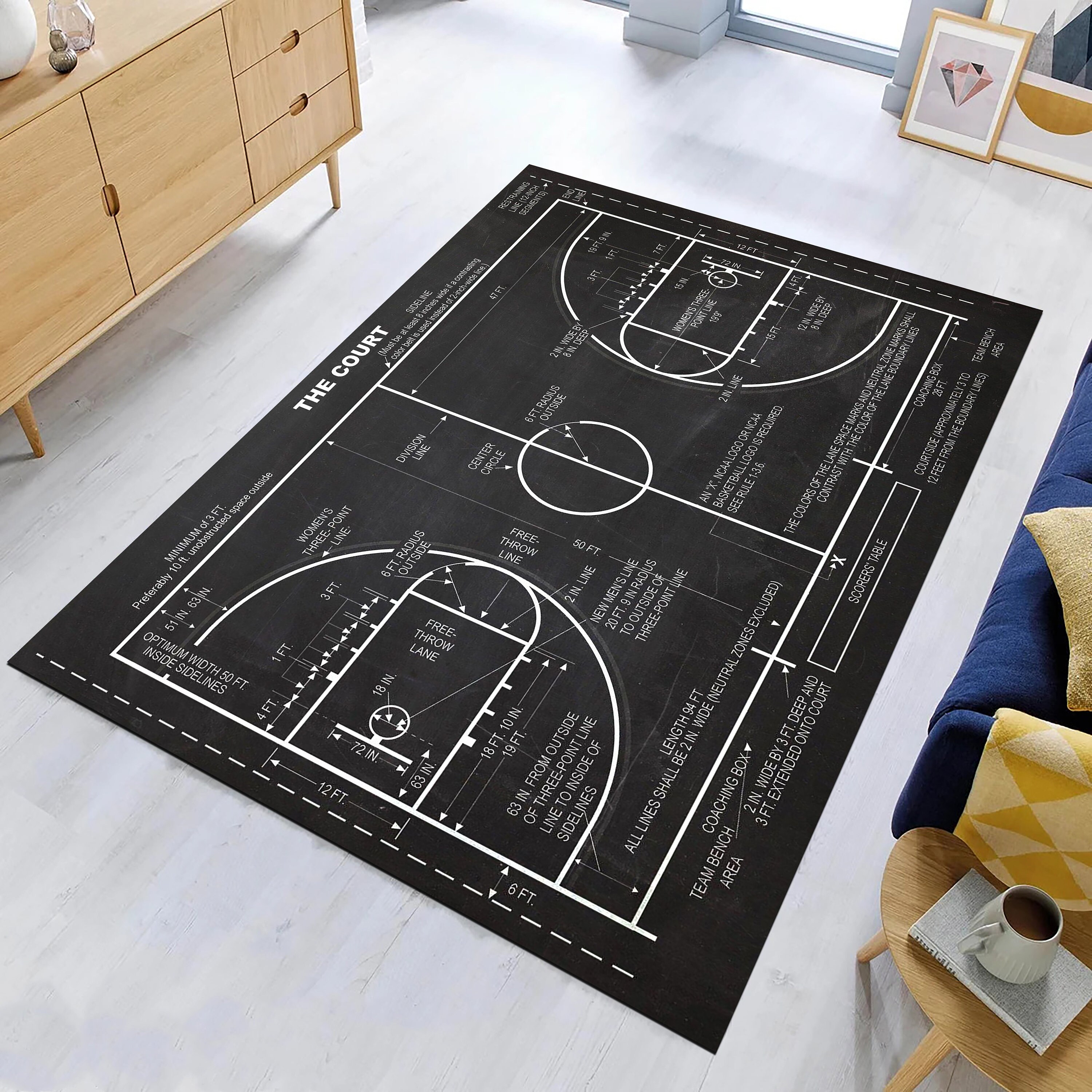 Basketball Court Rug, Basketball Field Rug, Sport Rug,custom Rug, Kids ...