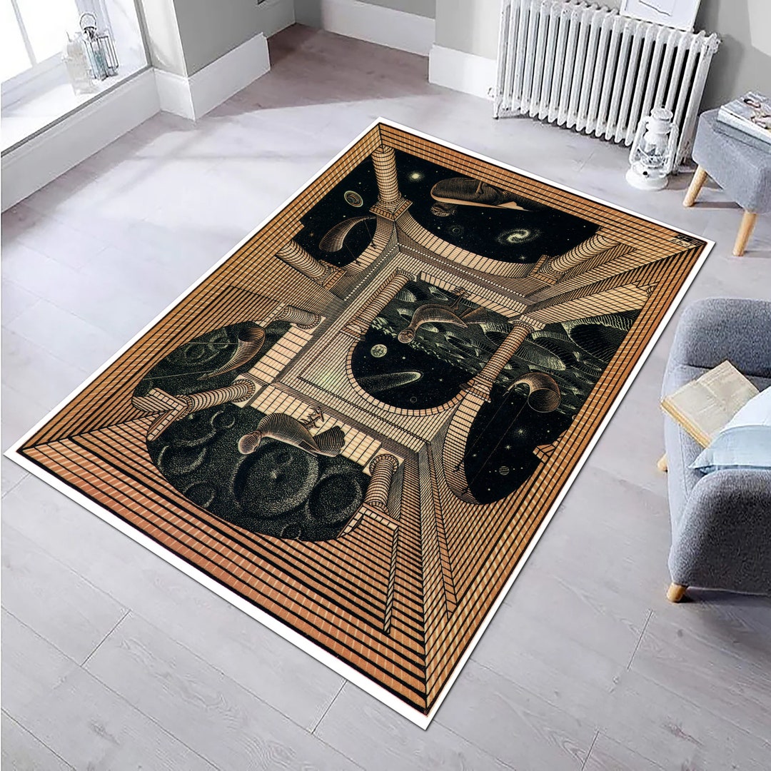 Escher Art Rug, Art Rug, Illustration Rug, Architectural Rug ...