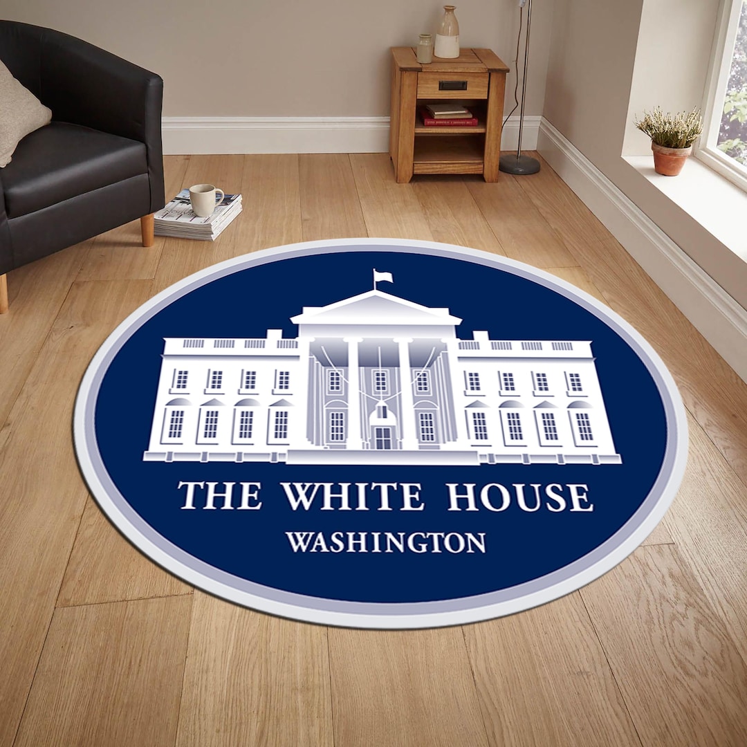 The White House Washington Round Rug, American Eagle, Seal of the ...