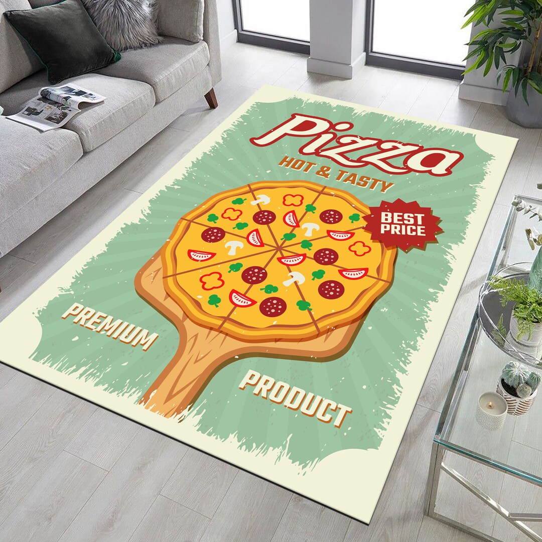 Pizza Rug, Cotton Non-slip Kitchen Carpet - Etsy