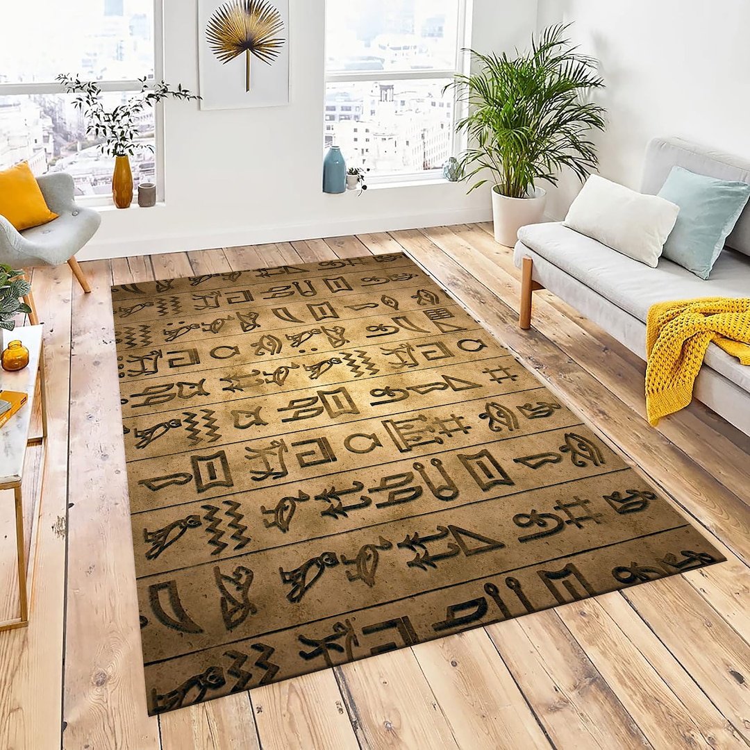 Egypt Rug, Ancient Rug, Hieroglyph Rug, Anubis Rug, Egyptian Decor, for ...