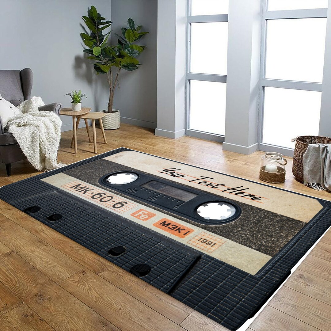 Personalized Classic Cassette Rug, 90s Rug, Tape Rug, Retro Design Rug ...