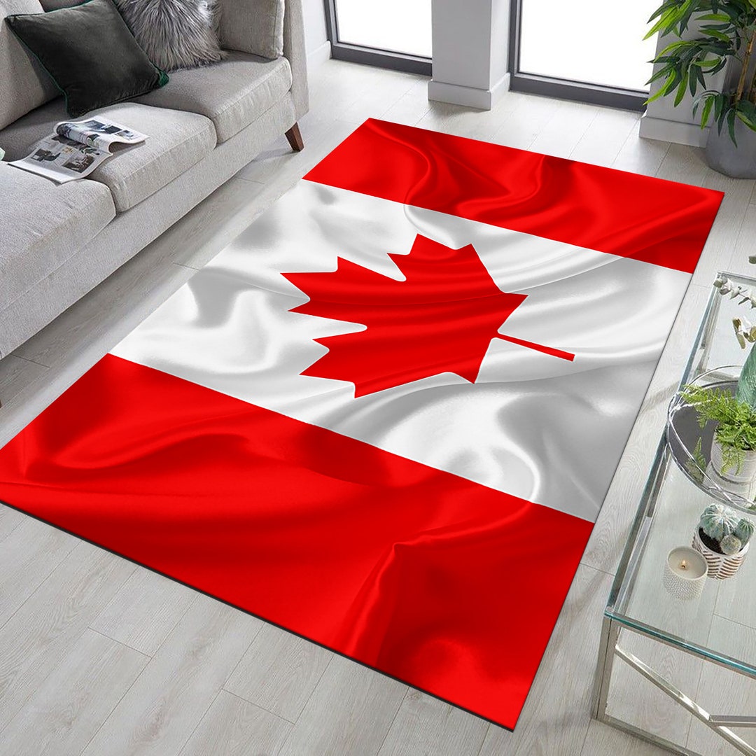 Canadian National Flag Rug. Country Flag Carpet, Canada Flan Rug, Gift ...