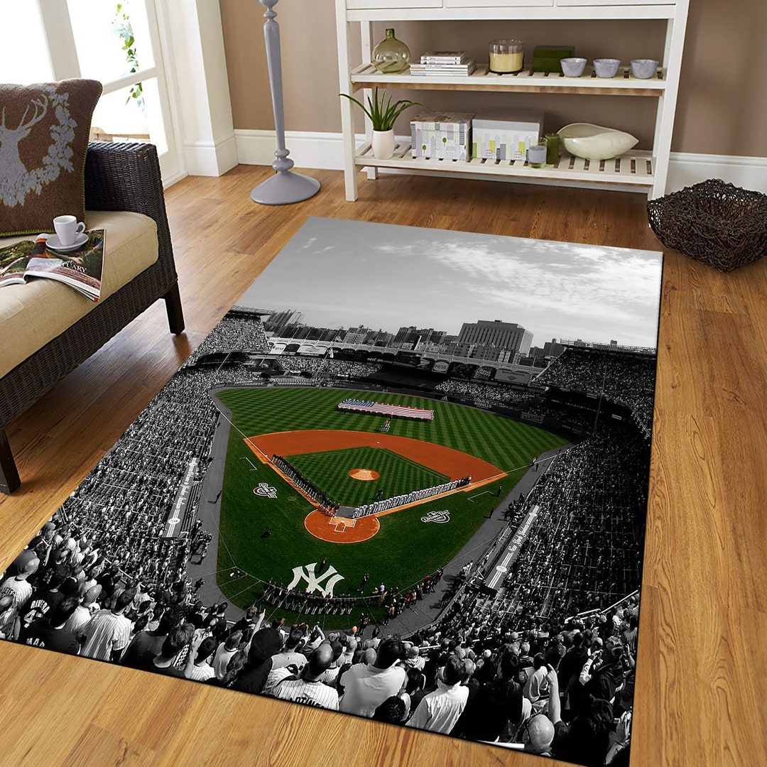 Yankee Stadium Rug, Black and White New York Yankees Stadium Rug, Sport ...