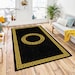 Black and Gold Ancient Greek Wave Rug, Greek Mythology, Modern Rug ...