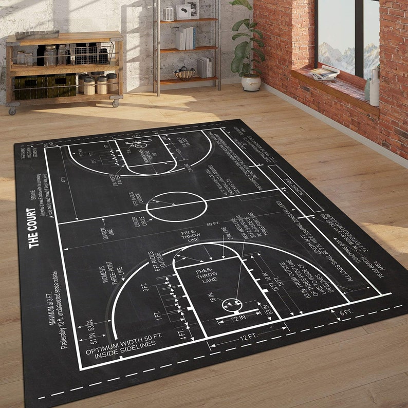 Basketball Court Rug, Basketball Field Rug, Sport Rug,custom Rug, Kids ...