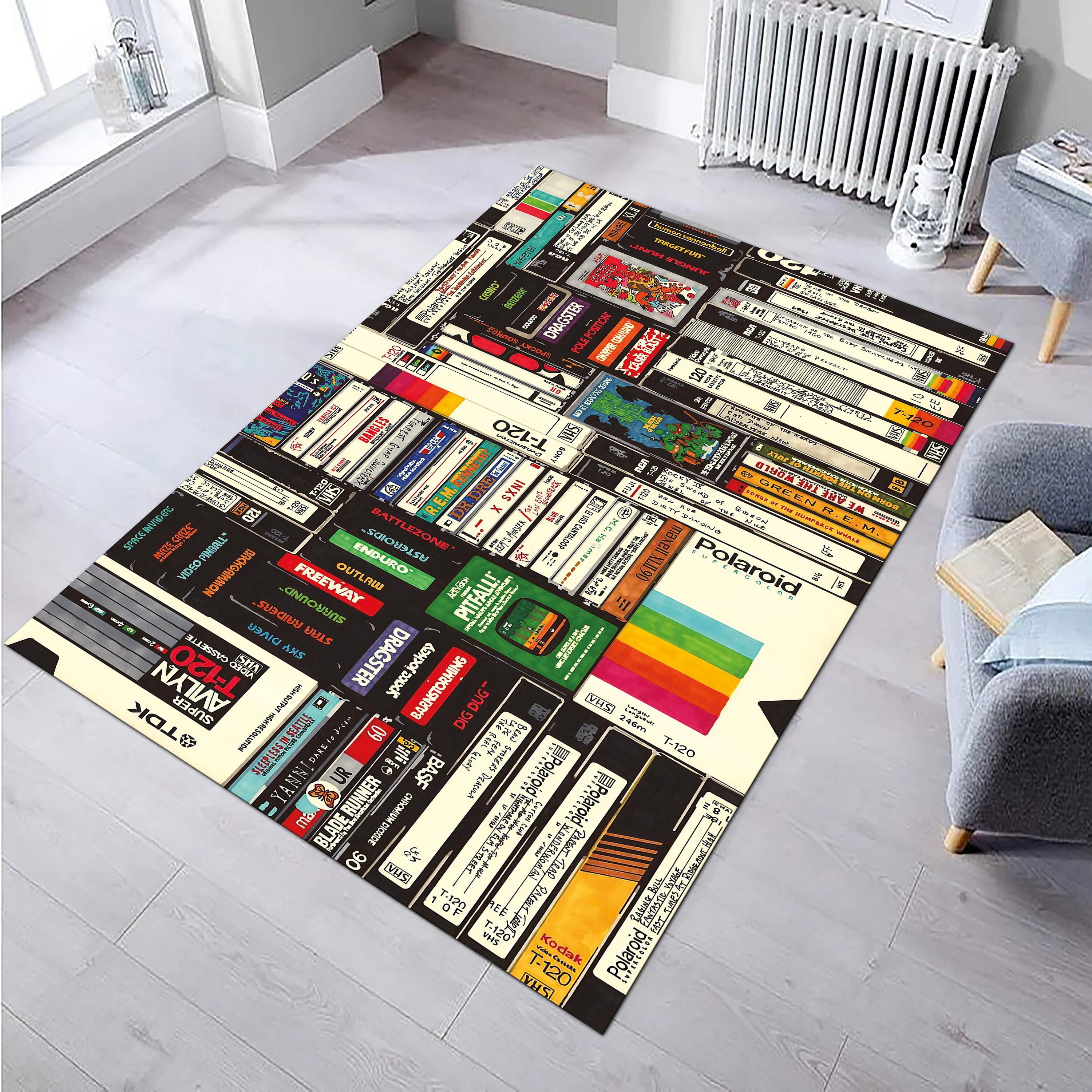 Retro VHS Tape Rug, Horror Movie Decor, Home Theater Carpet - Etsy