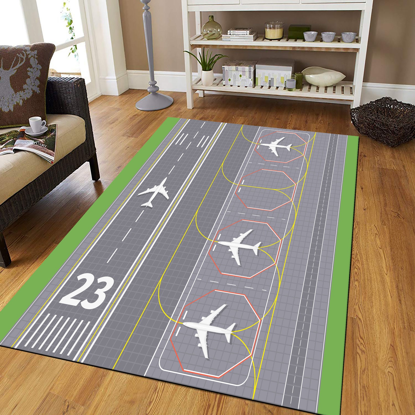 Runway Rug, Airport Decor Mat, Plane Rug, Apron Rug, Kids Room Mat ...