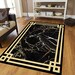 Black and Gold Marble Area Rug, for Living Room, Medusa Carpet, Greek ...