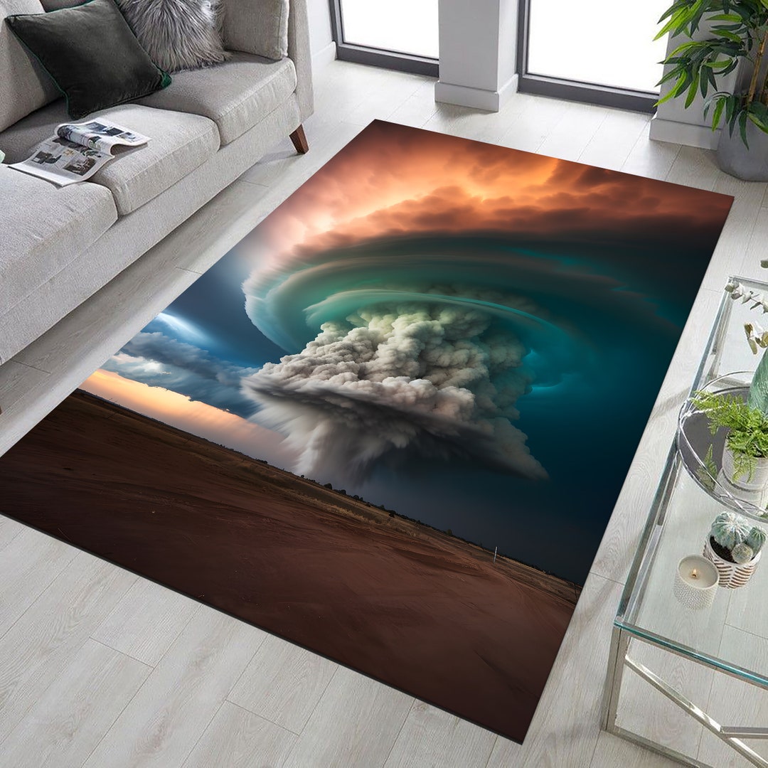 Huge Tornado Rug, Sky Theme Rug, Home Decor Rug, Fantastic Rug, Office ...