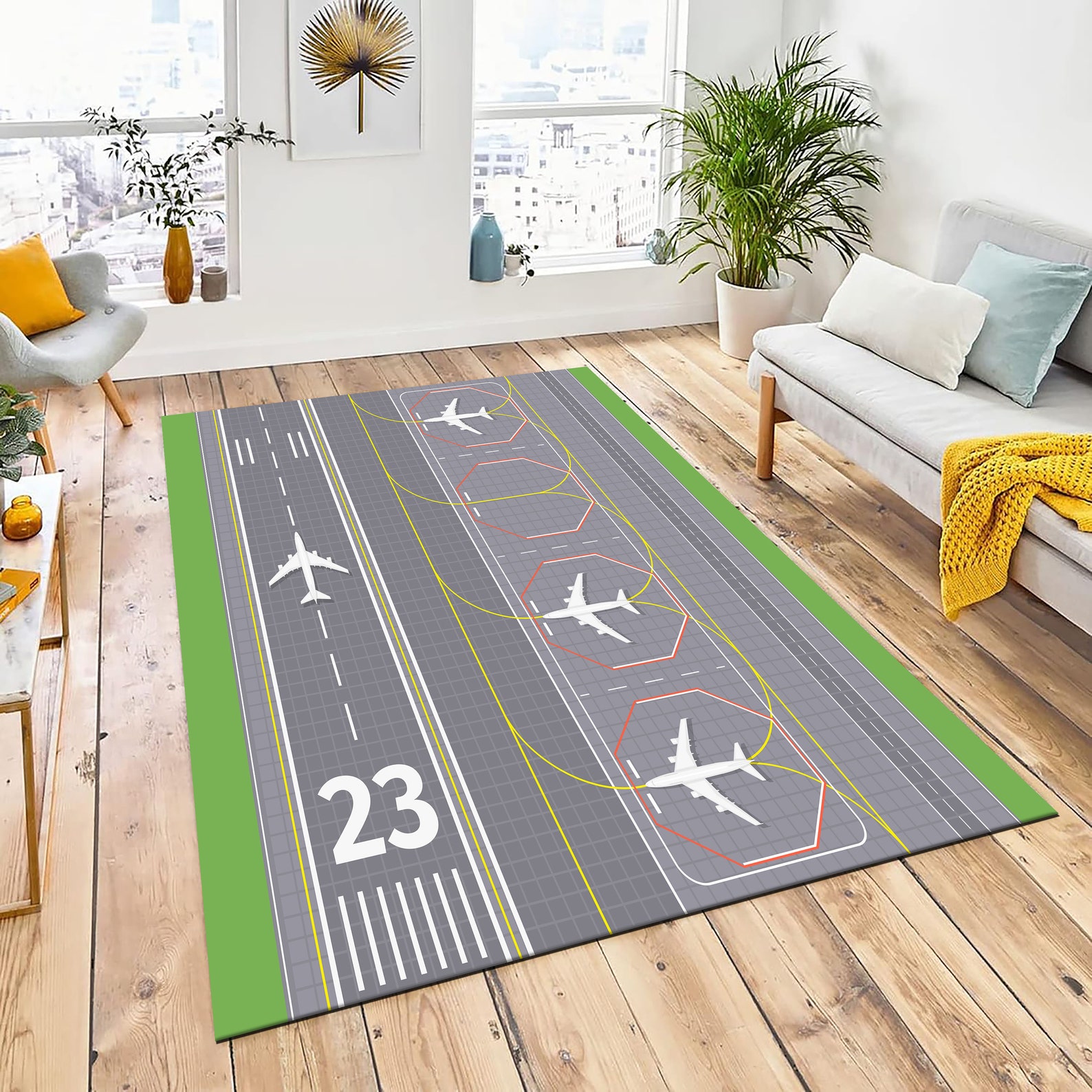 Runway Rug, Airport Decor Mat, Plane Rug, Apron Rug, Kids Room Mat ...