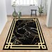 Black and Gold Marble Area Rug, for Living Room, Medusa Carpet, Greek ...