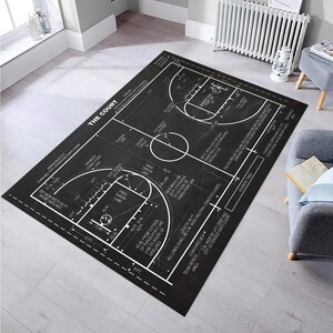 Basketball Court Rug, Basketball Field Rug, Sport Rug,custom Rug, Kids ...