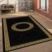Black and Gold Ancient Greek Wave Rug, Greek Mythology, Modern Rug ...