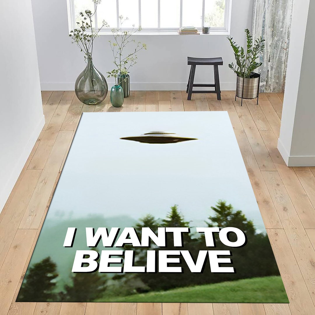 Retro Sci Fi Art, I Want to Believe X Files, Science Rug, Retro Mat ...