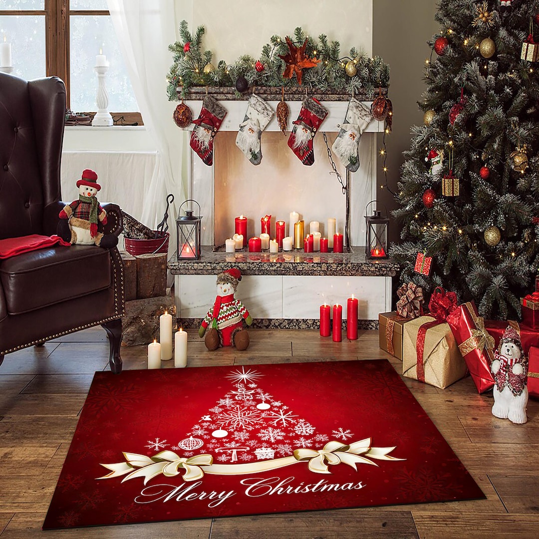 Merry Christmas Rug, Christmas Outdoor Mat, New Year Gift, Noel Gift ...