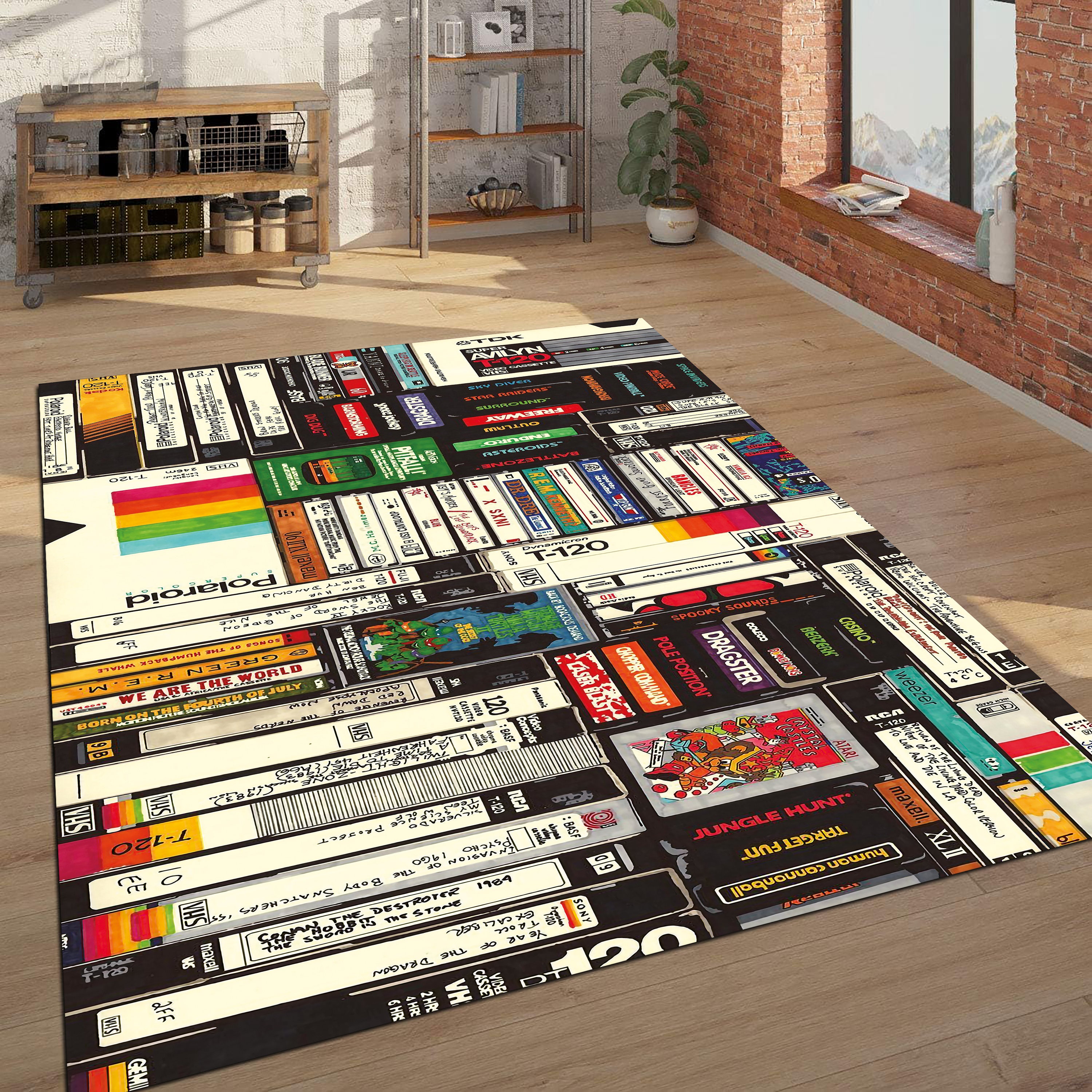 Retro VHS Tape Rug, Horror Movie Decor, Home Theater Carpet - Etsy