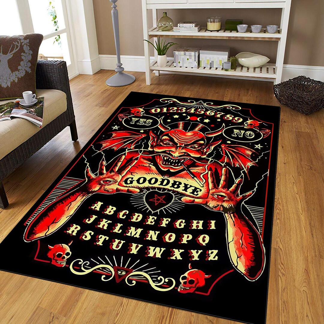 Satan Theme Rug, Devil's Alphabet Rug, Mystic Rug, Word Patter Rug ...