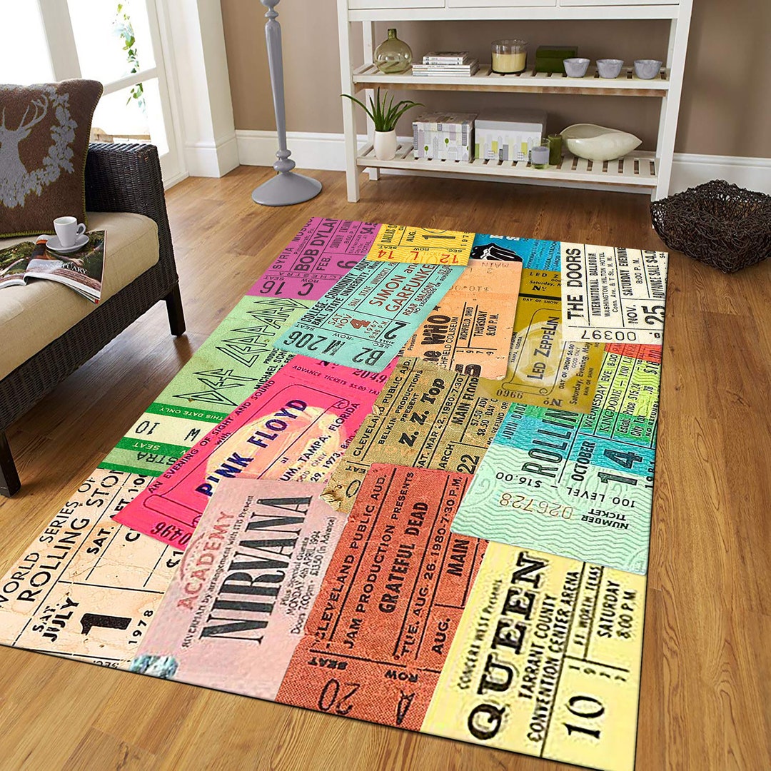 Theatre Ticket Rug, Movie Rug, Theatre Rug, Ticket Theme Rug, Ticket ...