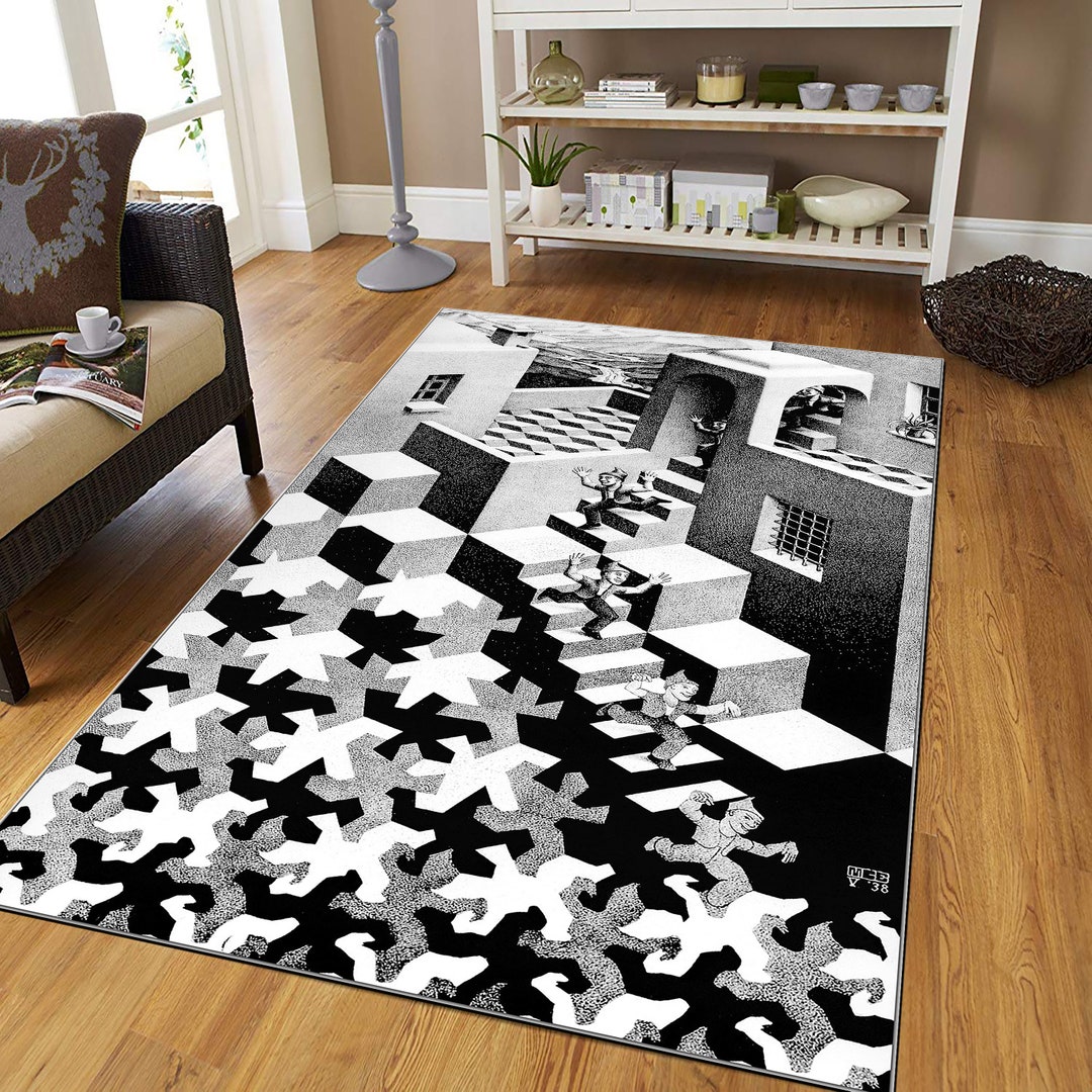 Escher Art Rug, Art Rug, Illustration Rug, Architectural Rug ...