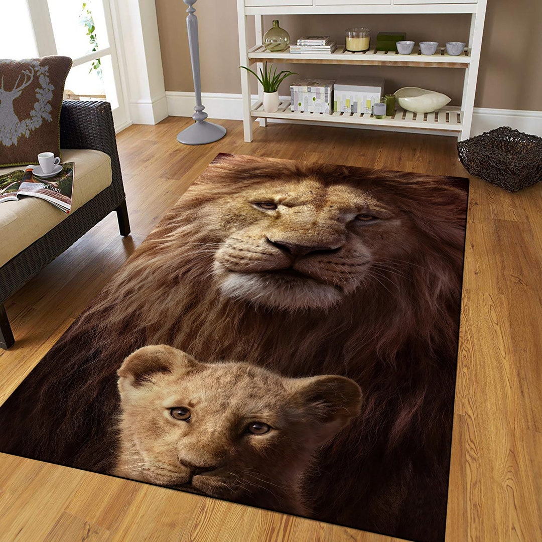 Lion Rug, Lion Lover Gift Rugs, Man Cave Rug, Animal Rugs, Step Rug ...
