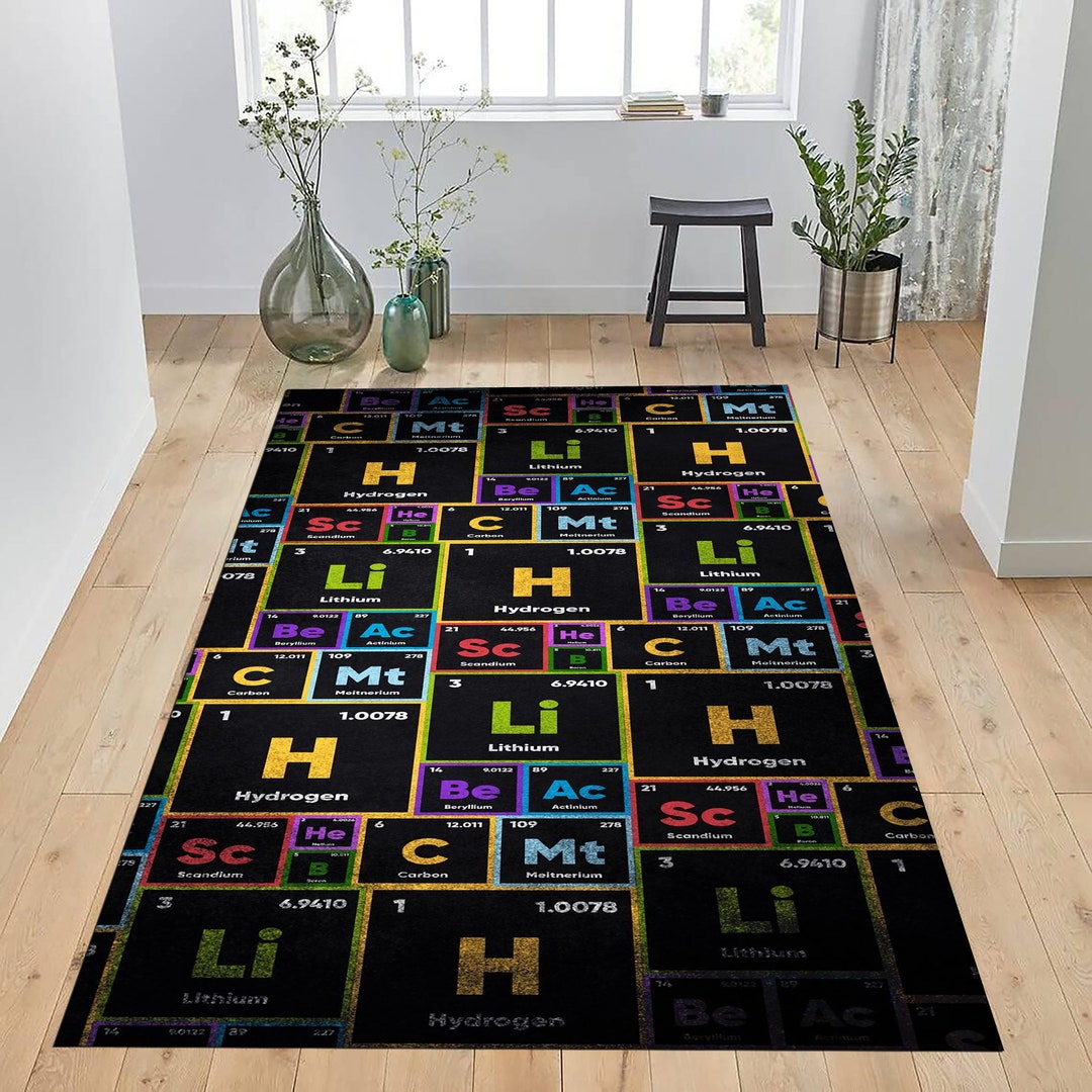 Periodic Table Rug, Periodic Rug, Science Rug, Room Rug, Gift Rug, Boy ...