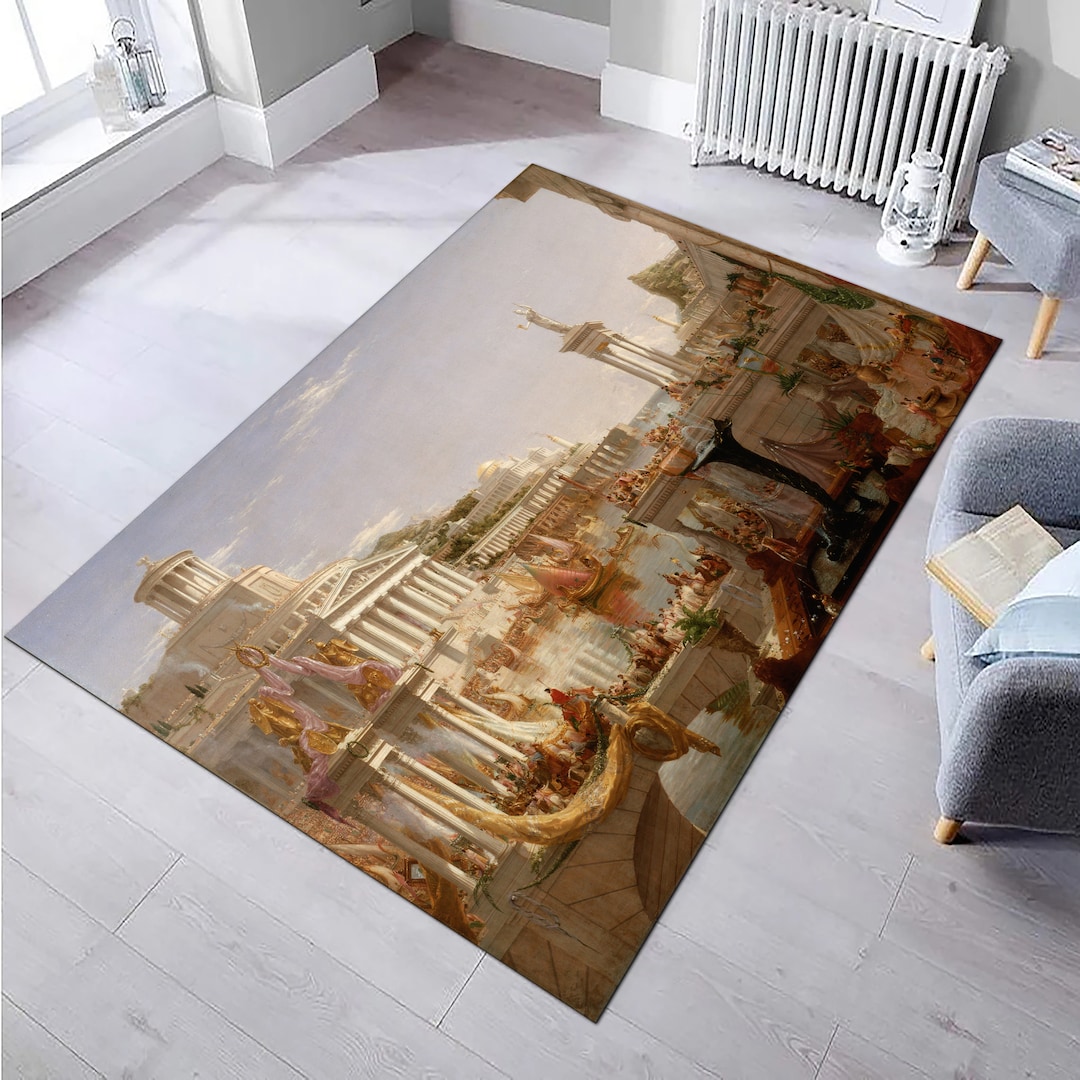 Rome Rug, Italy Rug, Antique Rug, History Theme Rug, Brown Rug, Places ...