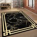 Black and Gold Marble Area Rug, for Living Room, Medusa Carpet, Greek ...