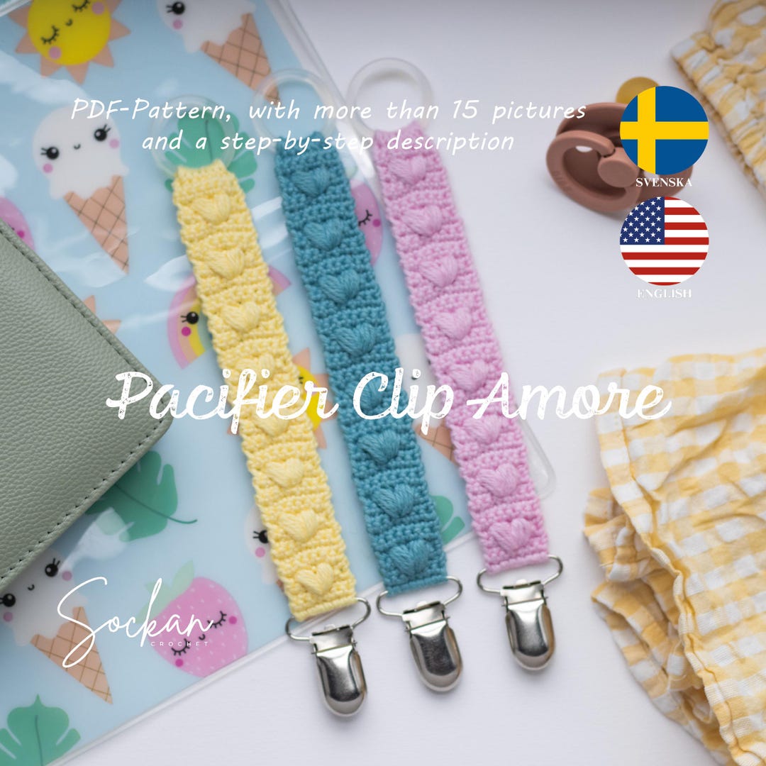 Heart Pacifier Clip Crochet Pattern: Easy Step-by-step Instructions ...