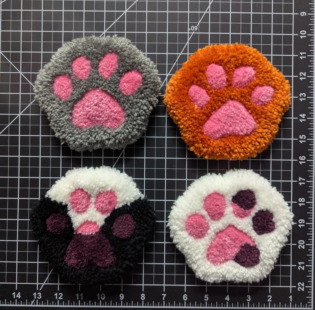 5" Paw Print Rug - Ready to Ship - Etsy
